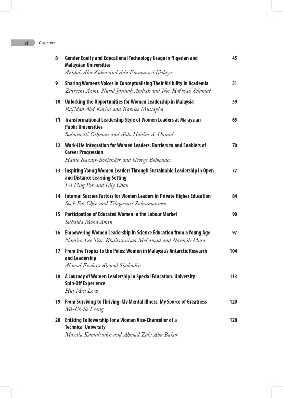 Advancing Women Leadership in Higher Education Advancing Women Leadership in Higher Education
