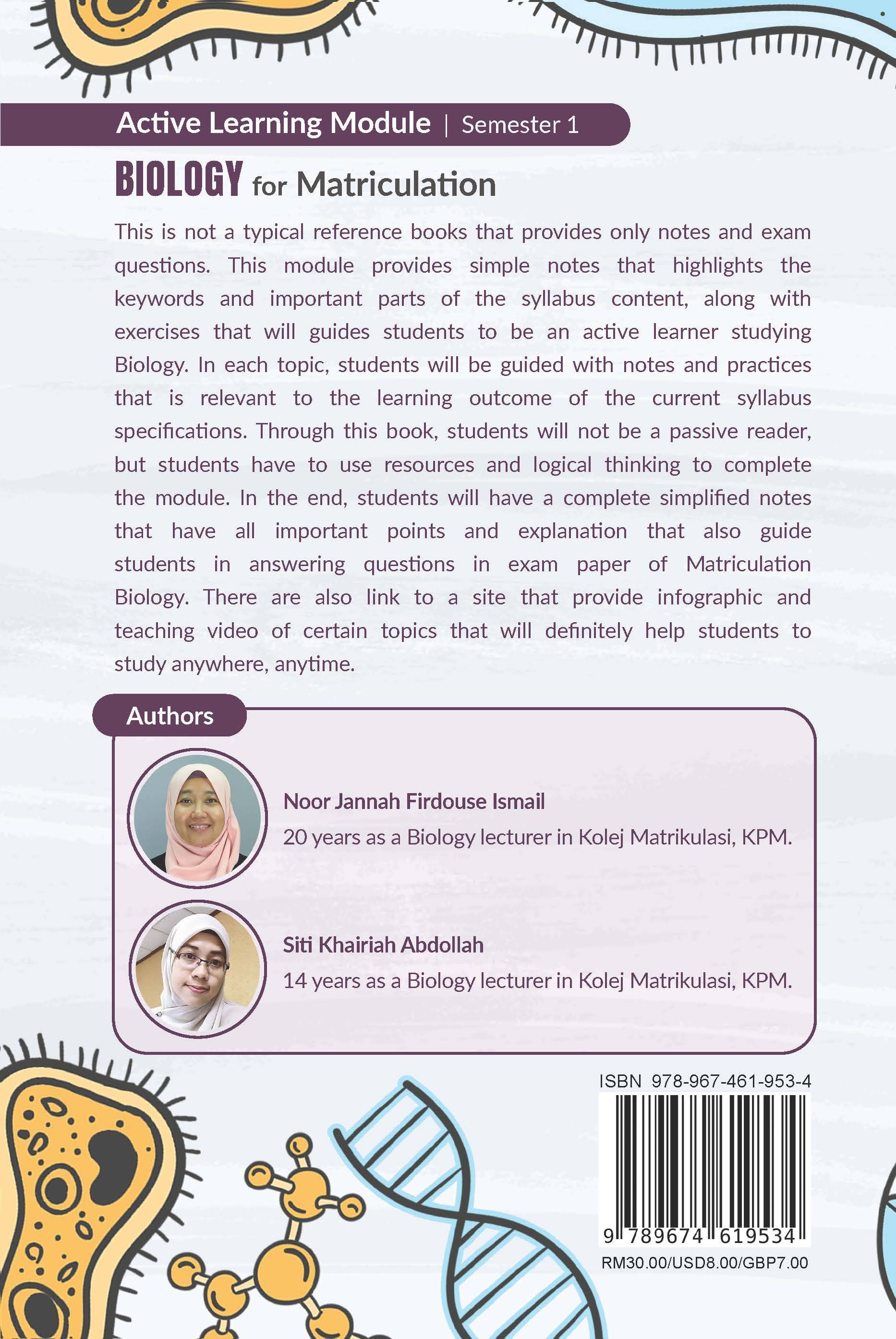 Active Learning Module: Biology for Matriculation Semester 1