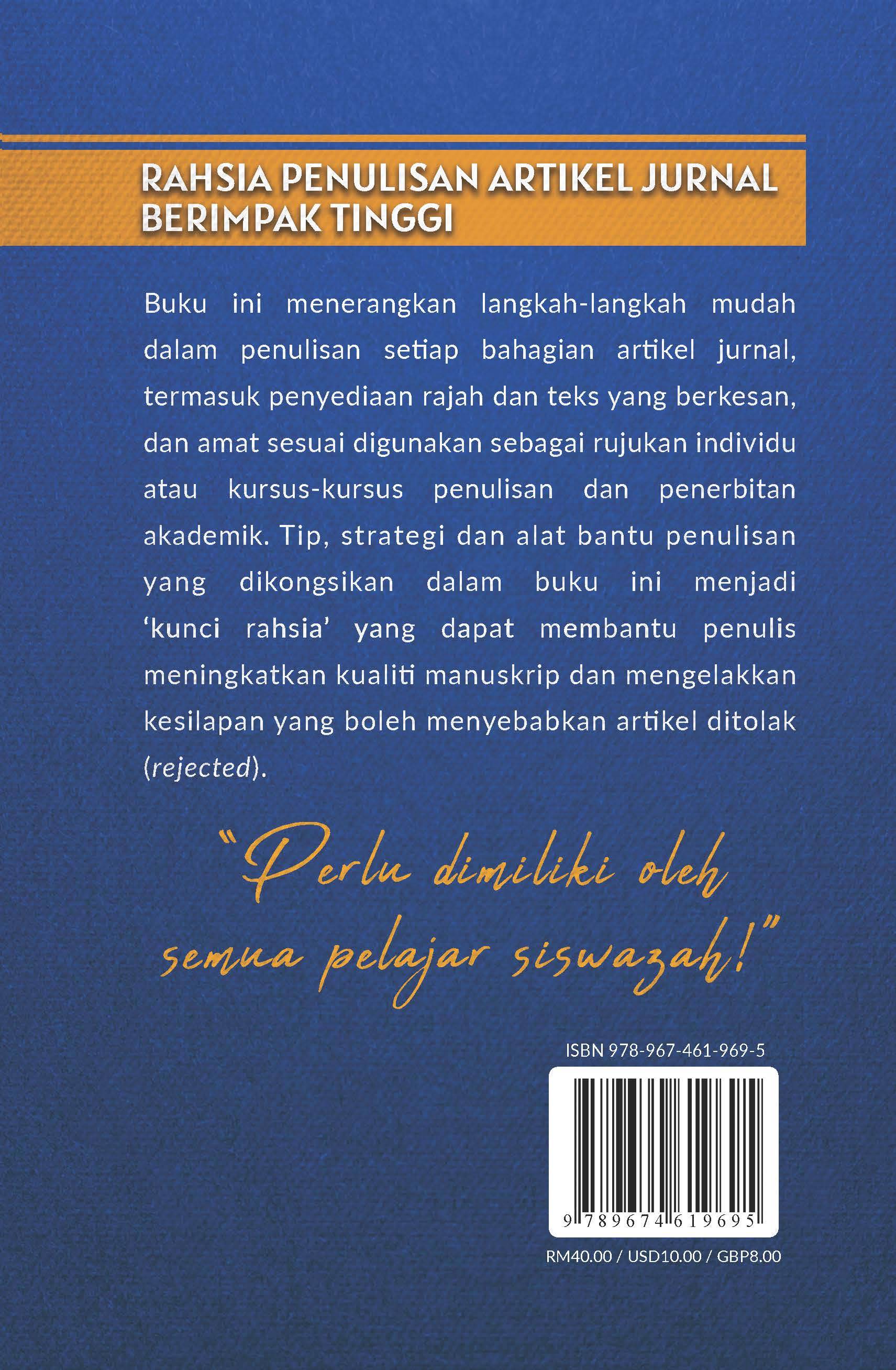 Rahsia Penulisan Artikel Jurnal Berimpak Tinggi